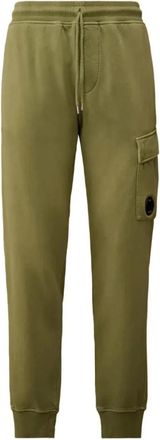 C.P. Company C.p. Company, Homme, Pantalons, Vert, Taille: XS Pantalon de surv&ecirc;tement cargo en molleton diagonale bross&eacute; et &eacute;meris&eacute; avec d&eacute;tail Lens
