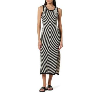 The Drop Ritu Crochet Maxi Dress pour Femme, Chevrons Noirs et Blancs, M