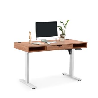 hjh OFFICE Schreibtisch Worktime Style 120x60 cm - Elektrisch höhenverstellbarer Arbeitstisch mit Memoryfunktion, Steh-Countdown, USB-Hub, Schublade & Ablagefäch