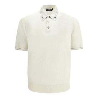 Dolce & Gabbana Seidenpoloshirt - - Tops - Herren - Wei&szlig; - M