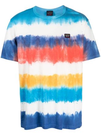 Paul & Shark t-shirt en coton &agrave; imprim&eacute; tie-dye - Bleu