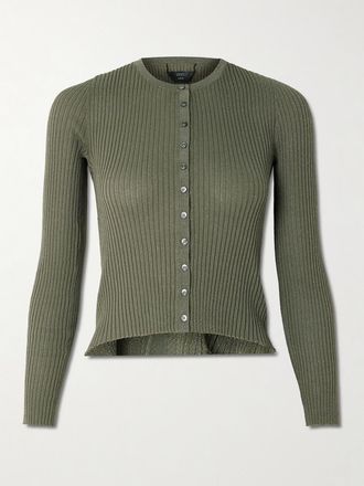 Leset Cardigan En Lurex Côtelé Blake - Vert