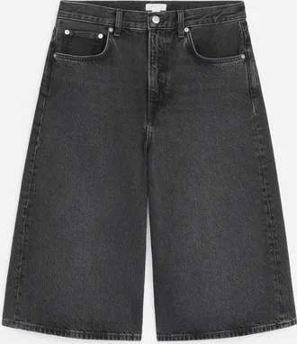 Arket Lange Jeansshorts -Schwarz