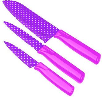 Kuhn Rikon Kuhn Rikon 22465 Colori Art Polka Dot Kü chenmesserset, rosa gepunktet