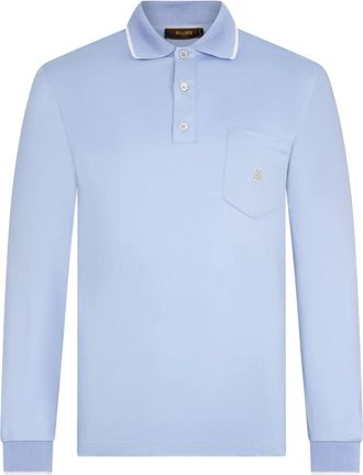 Moorer Homme, Tops, Bleu, Taille: M Polo &agrave; manches longues