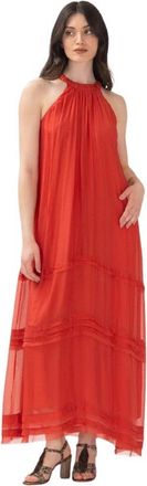 Momoni Femme, Robes, Orange, Taille: 40 FR Maxi Dress