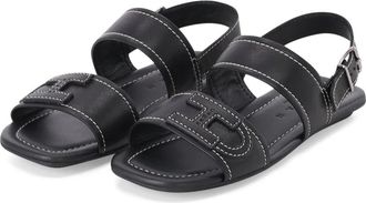 Hogan Femme, Chaussures, Noir, Taille: 39 EU Sandale en cuir avec semelle interm&eacute;diaire