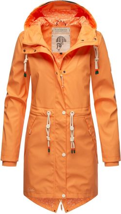 Navahoo Damen Regenjacke Parka Regenmantel mit Kapuze B919 [B919-Apricot-Sorbet-Größe M-Gr. 38]