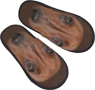 Generic Pantoufles Teckel, Taille Moyenne Portative Pantoufles En Feutre Unisexe Chaussons Maison Pour Invit&eacute; Chambre Automne M