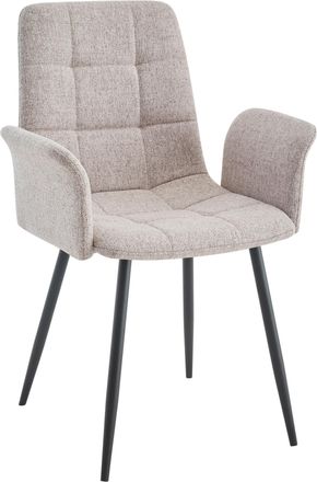 Stylife Armlehnstuhl, Taupe, Metall, Textil, konisch, 59x87.5x54.5 cm, Esszimmer, St&uuml;hle, Esszimmerst&uuml;hle, Armlehnenst&uuml;hle