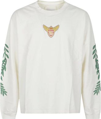 Rhude T-shirt Manches Longues Tripoli Wreath - Homme - Tops - Blanc - Taille: S