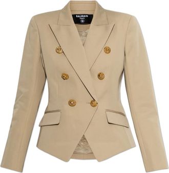 Balmain Femme, Vestes, Beige, Taille: 34 FR Blazer Six Boutons