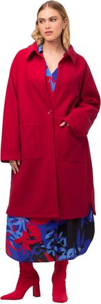 Ulla Popken Damen Sweatmantel Sweatjacke, rot, 42-44
