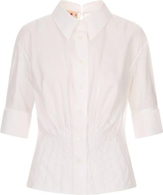 Marni Femme, Blouses et Chemises, Blanc, Taille: 38 FR Chemise Boutonn&eacute;e &agrave; Col