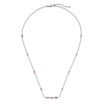 Gucci 18kt Wei&szlig;gold und Rubellit Baguette Halskette - - Accessories - Damen - Grau - ONE SIZE