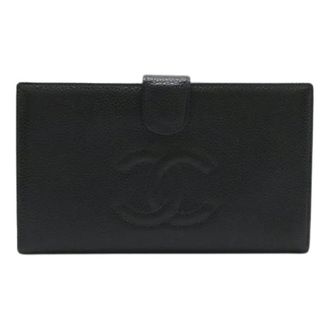 Chanel Pre-owned Caviar Skin Long Wallet Black - - Pre-owned - Damen - Schwarzk - ONE SIZE