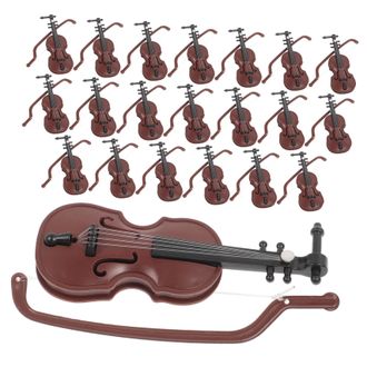 Frcolor 20 St&uuml;ck Kleiner Violine Holzoptik Deko Holzgeige Selbstgemacht Weihnachtsschmuck Kaffeefarbend Kreatives Ornament F&uuml;r Weihnachtsdeko Und Selbstgemach
