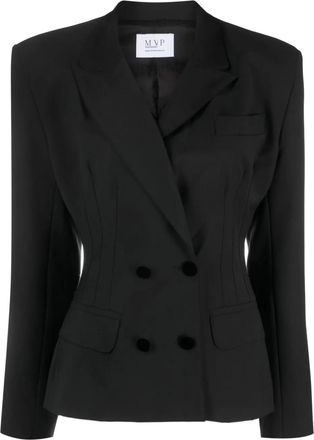 MVP Wardrobe Doppelreihiger Blazer - Schwarz