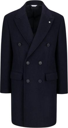 Manuel Ritz Manteau Double-Boutonnage - Homme - Manteaux - Bleu - Taille: L