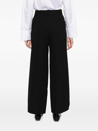 Giorgio Armani Wide-Leg Silk Trousers - Black