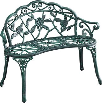 Yaheetech Yaheetech Banc de Jardin Ext&eacute;rieur Mobilier de Jardin en Aluminium Si&egrave;ge de Parc 99,5 x 57 x 78,5cm Bronze