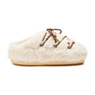 Moon Boot Faux-Fur Beaded Mules - - Shoes - Damen - Beige - 37 EU