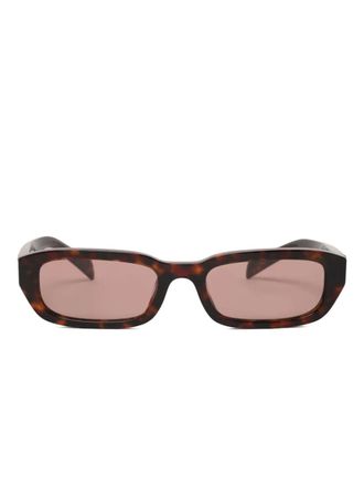 Prada Sonnenbrille mit eckigem Gestell - Braun