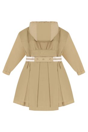 Moncler Girls Hooded Windbreaker Aloysha Beige Polyamide Jacket