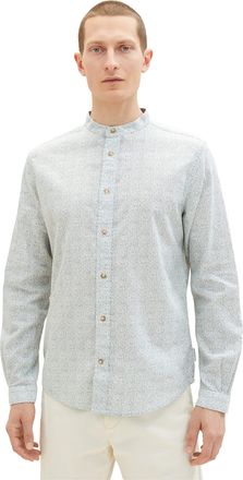 Tom Tailor Herren 1034903 Hemd, 31283 - Off White Green Leaf Design, XL