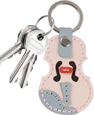 Generic Porte-cl&eacute;s en cuir vintage - Kit multi-usage pour cr&eacute;ation de porte-cl&eacute;s pour violon, porte-cl&eacute;s pour sac &agrave; main tendance | porte-cl&eacute;s avec pendentif 