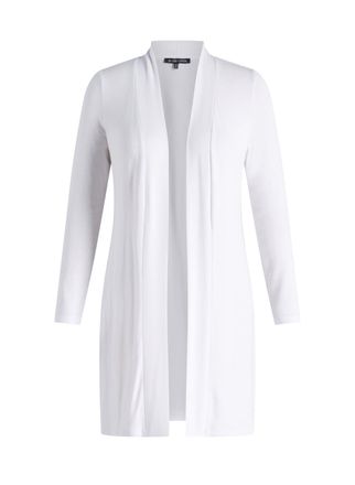 Base Level Curvy Longstrickjacke BASE LEVEL CURVY Ayla long, Damen, Gr. 58/60, wei&szlig;, Strick, Obermaterial: 94% Viskose, 6% Elasthan, figurumspielend knieumspielend, ei