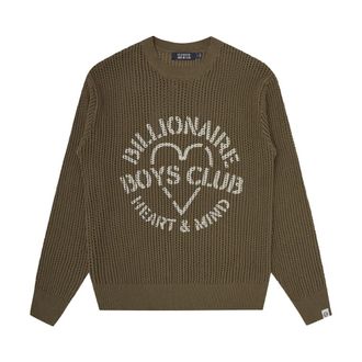 Billionaire Boys Club Heart & Mind Stencil Logo Jumper - - Knitwear - Herren - Gr&uuml;n - XL