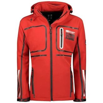 Geographical Norway Romano Men - Veste Softshell Homme Impermeable &agrave; Capuche - Manteau Outdoor Blouson Coupe Vent Tactique Resistant - Randonnee Ski Automne Hiver Printem
