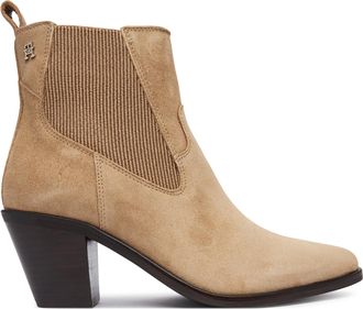 Tommy Hilfiger Stiefeletten Tommy Hilfiger Suede Western Chelsea Boot FW0FW09581 Beige