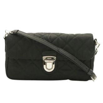 Prada Pre-owned Sac bandouli&egrave;re 2-en-1 en nylon matelass&eacute; et cuir - Femme - Pre-owned - Noir - Taille: ONE Size