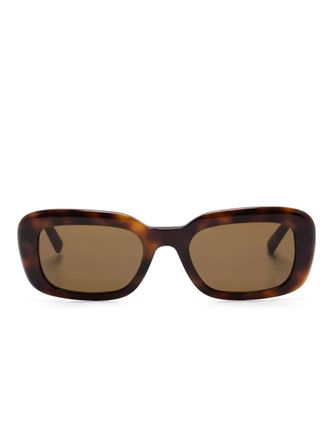 Saint Laurent lunettes de soleil à monture rectangulaire - Marron