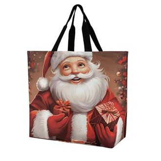 Generic No&euml;l Du P&egrave;re No&euml;l Sac Fourre-Tout L&eacute;ger Tote Bag Pliable Sac A Main Femmes Pour Travail Voyage Shopping