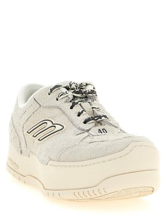 Balenciaga Womens Beige Bovine Leather Platform Sneakers