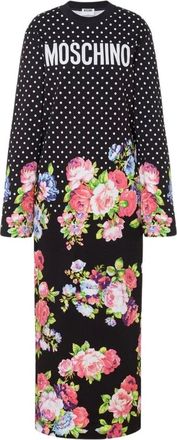 Moschino Femme, Robes, Multicolore, Taille: 42 FR Robe imprim&eacute;e en coton &eacute;pais