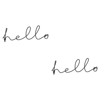 Amosfun 2st&uuml;cke Stylische Buchstaben Wanddekoration F&uuml;r Zuhause Buchstaben Mit Hello Muster F&uuml;r Shop Schwarze Wanddeko Kreative Wandh&auml;ngung