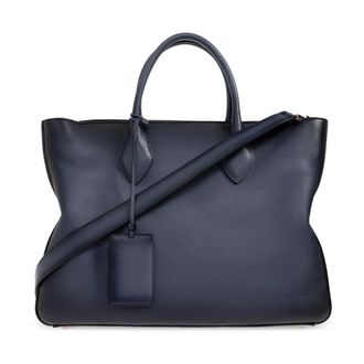 Ferragamo Homme, Sacs, Bleu, Taille: ONE Size Star Large Leather Tote