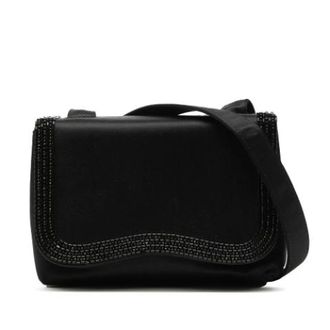Chanel Sac bandouli&egrave;re pr&eacute;-propri&eacute;t&eacute; en satin orn&eacute; de perles - Femme - Pre-owned - Noir - Taille: ONE Size