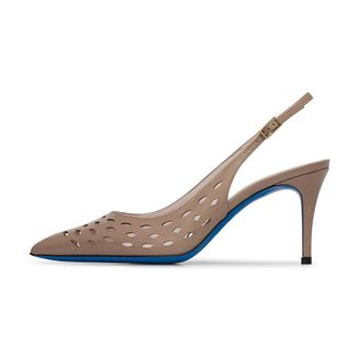 Loriblu Slingback in Puderlack mit geometrischen Motiven - - Shoes - Damen - Beige - 40 EU