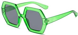 Generic Lunettes de soleil vintage transparentes violettes pour femmes, grande couleur bonbon, protection UV400, lunettes de soleil polygonales décoratives, v