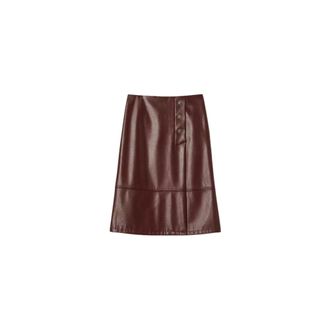 Twinset Kunstleder Midi-Rock - - Skirts - Damen - Rot - S