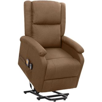 vidaXL Massagesessel mit Aufstehhilfe Braun Stoff - Vidaxl