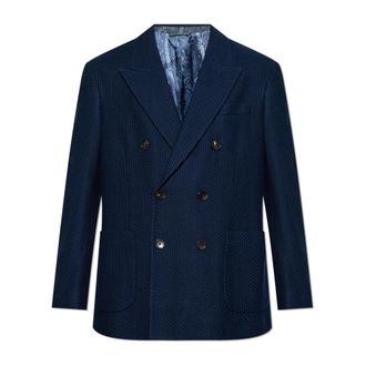 Etro Baumwollblazer mit geschlossenem Revers - - Jackets - Herren - Blau - XL