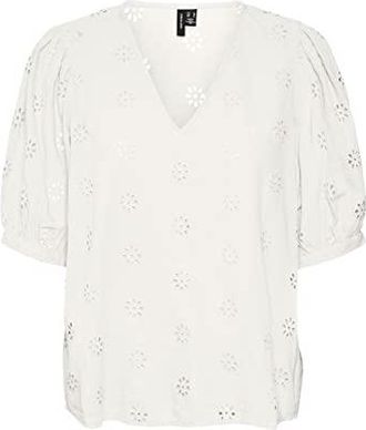 Vero Moda VMMAJA 2/4 V-Neck Top WVN D&eacute;bardeur, Snow White, S aux Femmes