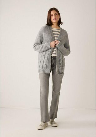 More & More Strickjacke klassische, weiche Strickjacke mit Zopf