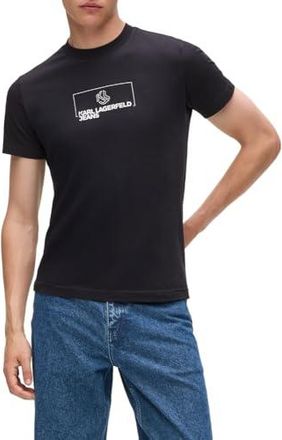 Karl Lagerfeld Homme T-Shirt Slim &Agrave; Manches Courtes avec Logo Coupe Slim, Noir, L
